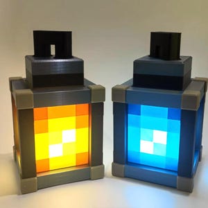 Pixelated Night Light Lantern Chargeable & Bigger - Night Lamp Birthday ...