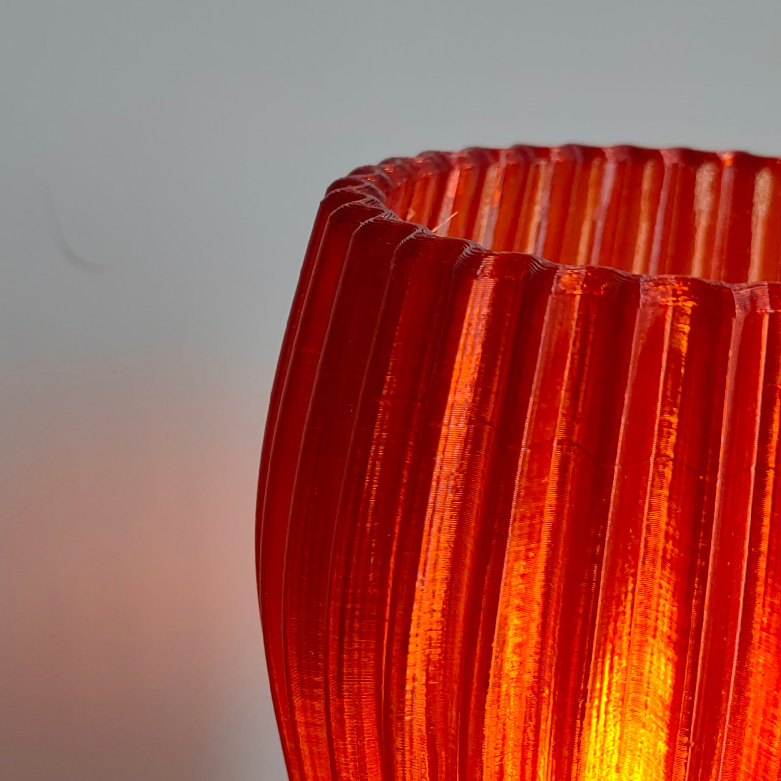 Amber Wavy Table Lamp: 3D Printed Recycled Plastic LED Lamp - Etsy