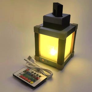 Pixelated Night Light Lantern Chargeable & Bigger - Night Lamp Birthday ...