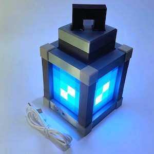Pixelated Night Light Lantern Chargeable & Bigger - Night Lamp Birthday ...
