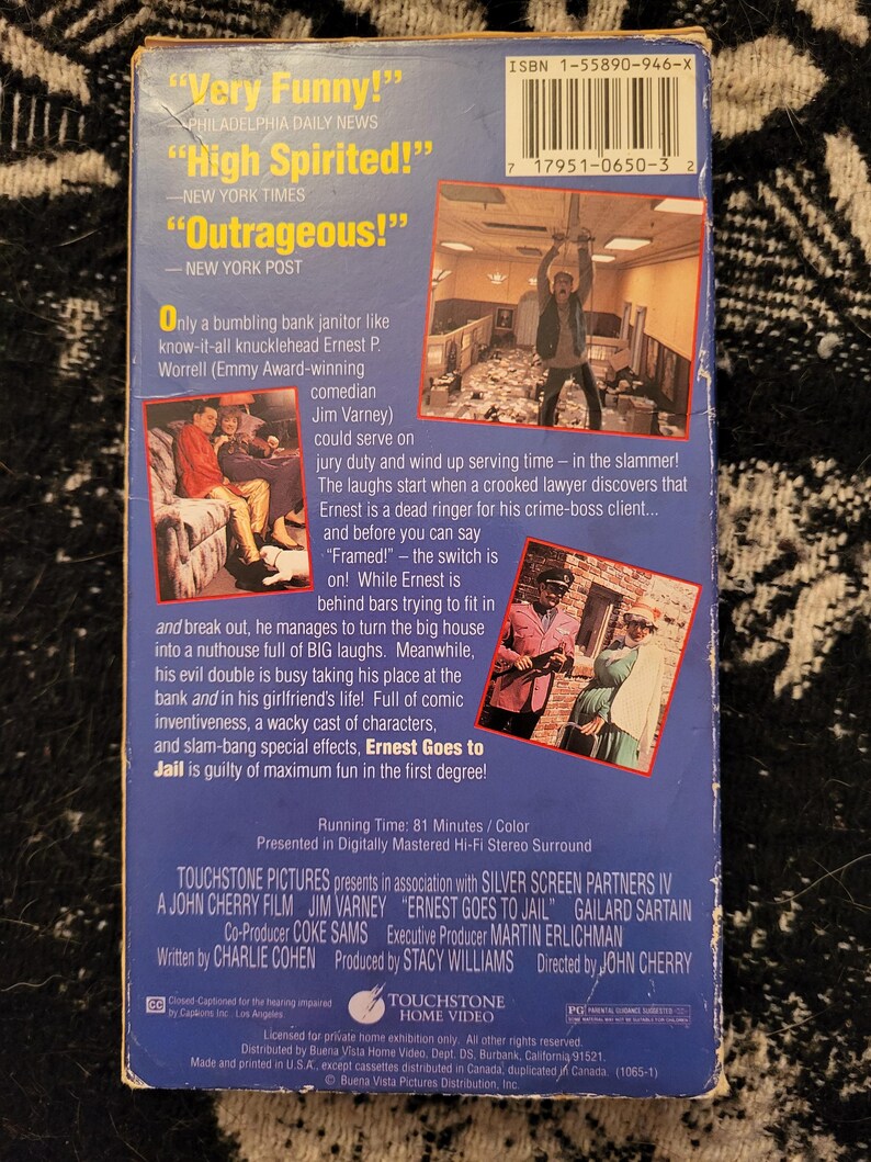Ernest Goes to Jail VHS Jim Varney - Etsy