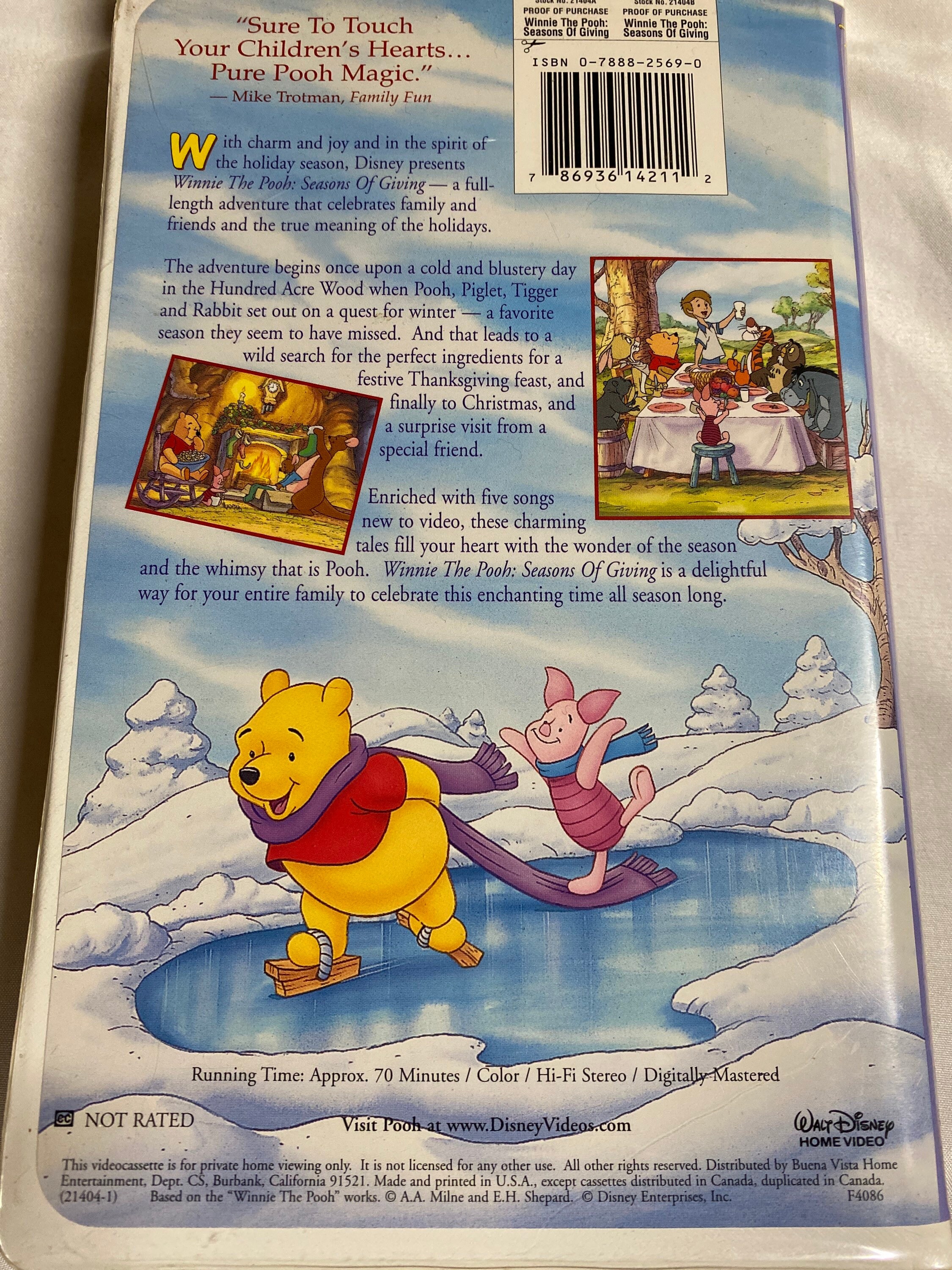 Winnie the Pooh Seasons of Giving and the Book of Pooh VHS - Etsy