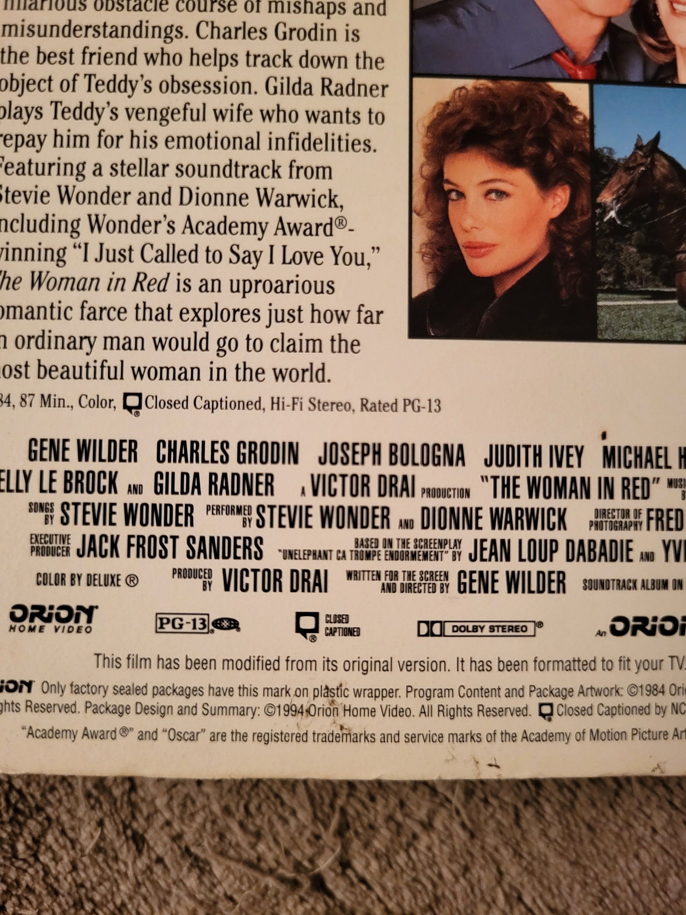 The Woman in Red VHS - Kelly Le Brock - Debut Movie. With Gene Wilder N ...