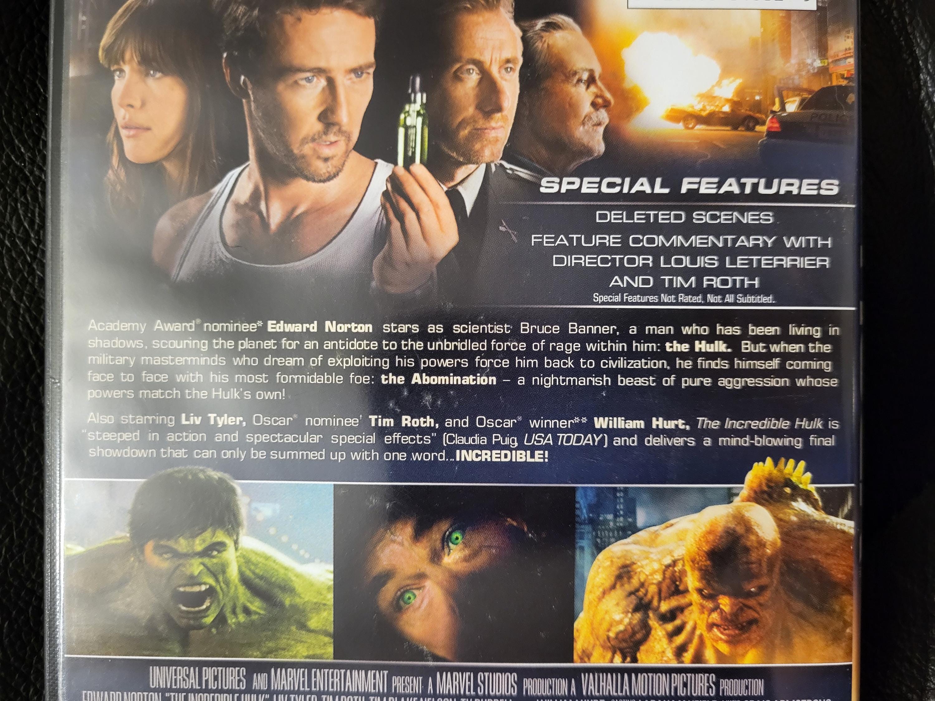 The Incredible Hulk DVD Lou Ferrigno - Edward Norton - Liv Tyler - Tim ...