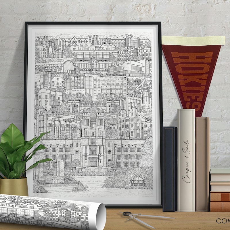 Virginia Tech Vintage Art - Etsy