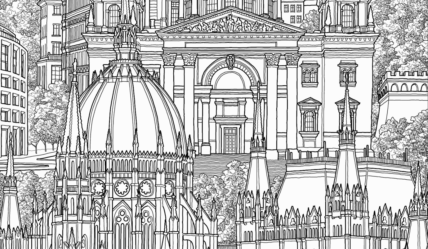 Budapest, Hungary Fine Art Architecture Cityscape Illustration Skyline ...