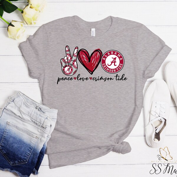 Peace Love Alabama Svg - Etsy