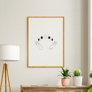 Moon Printable, Spiritual Wall Art, Moon Phases Wall Art, Moon Phase ...