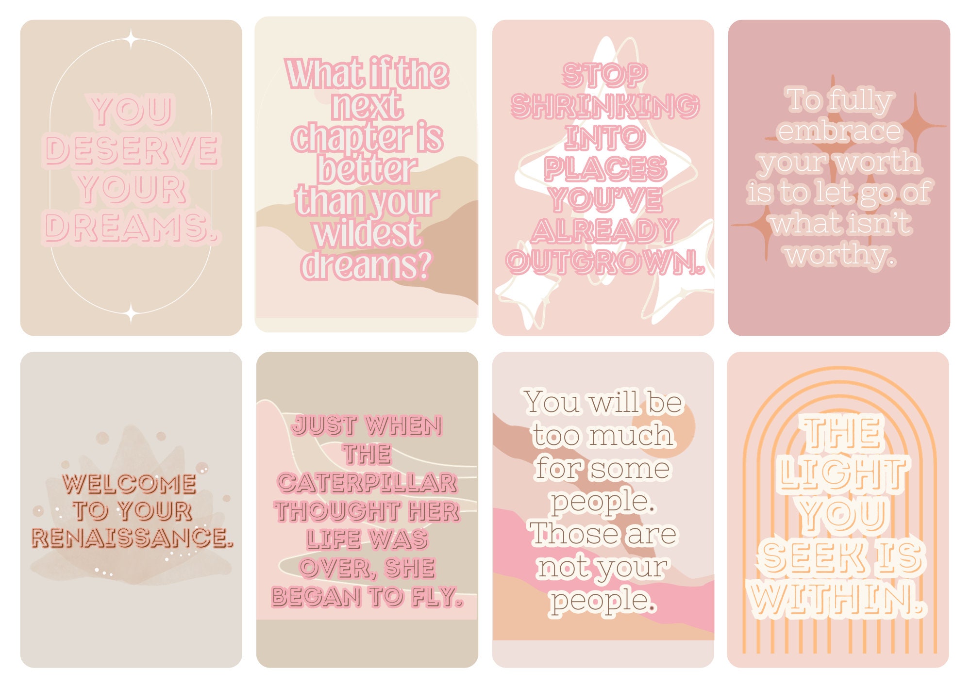 Printable Affirmation Cards for Women, Let It Go Affirmation Cards ...