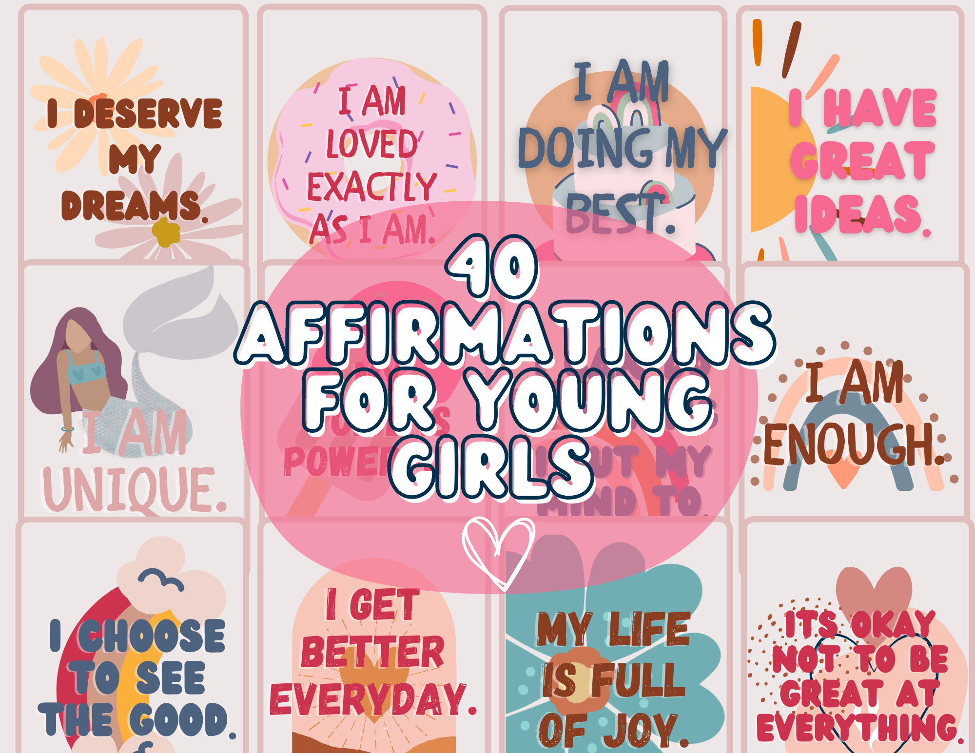 Affirmation Cards for Girls, Affirmation Cards for Girls Printable ...
