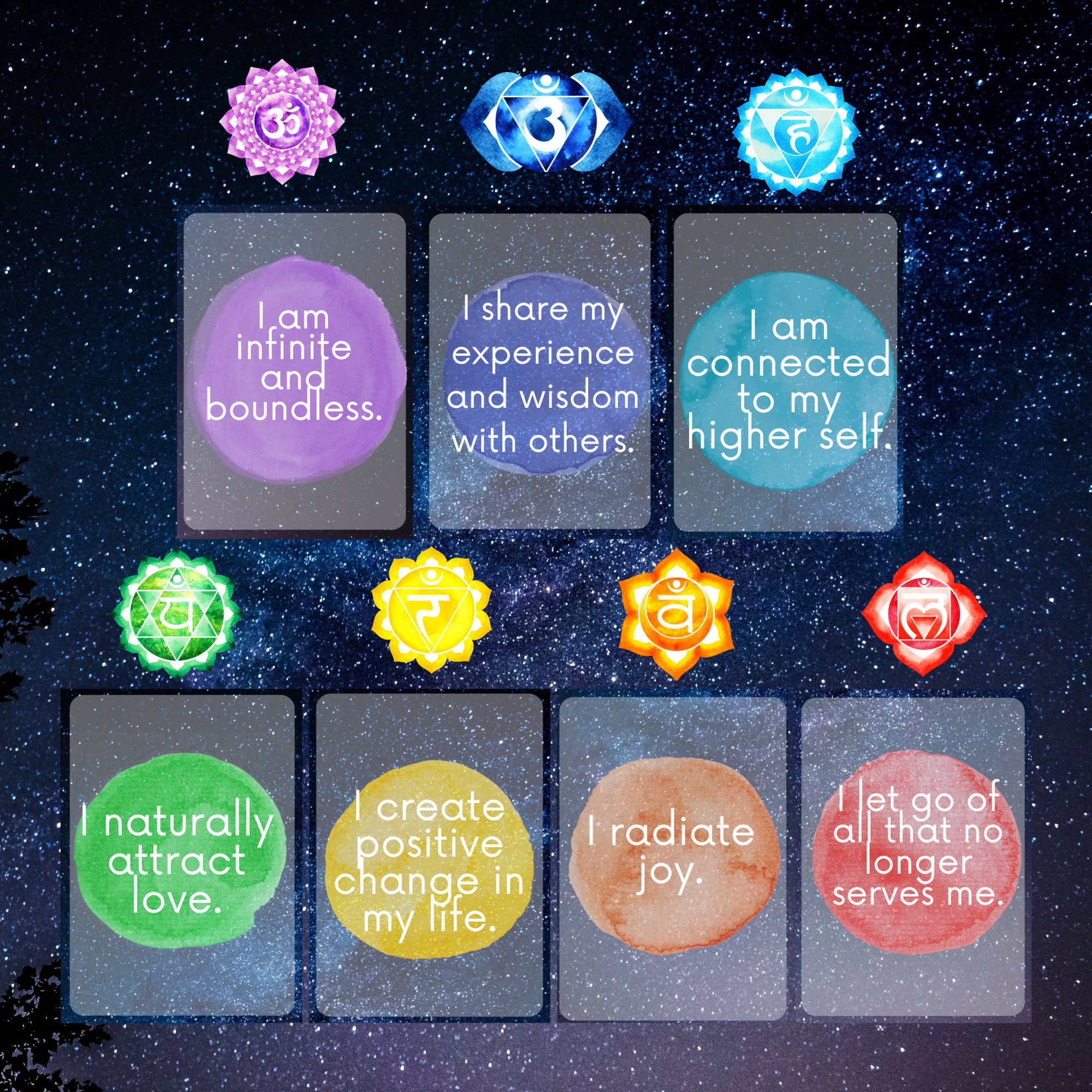 Chakra Affirmation Cards, I Am Affirmations, Printable Affirmation Deck ...
