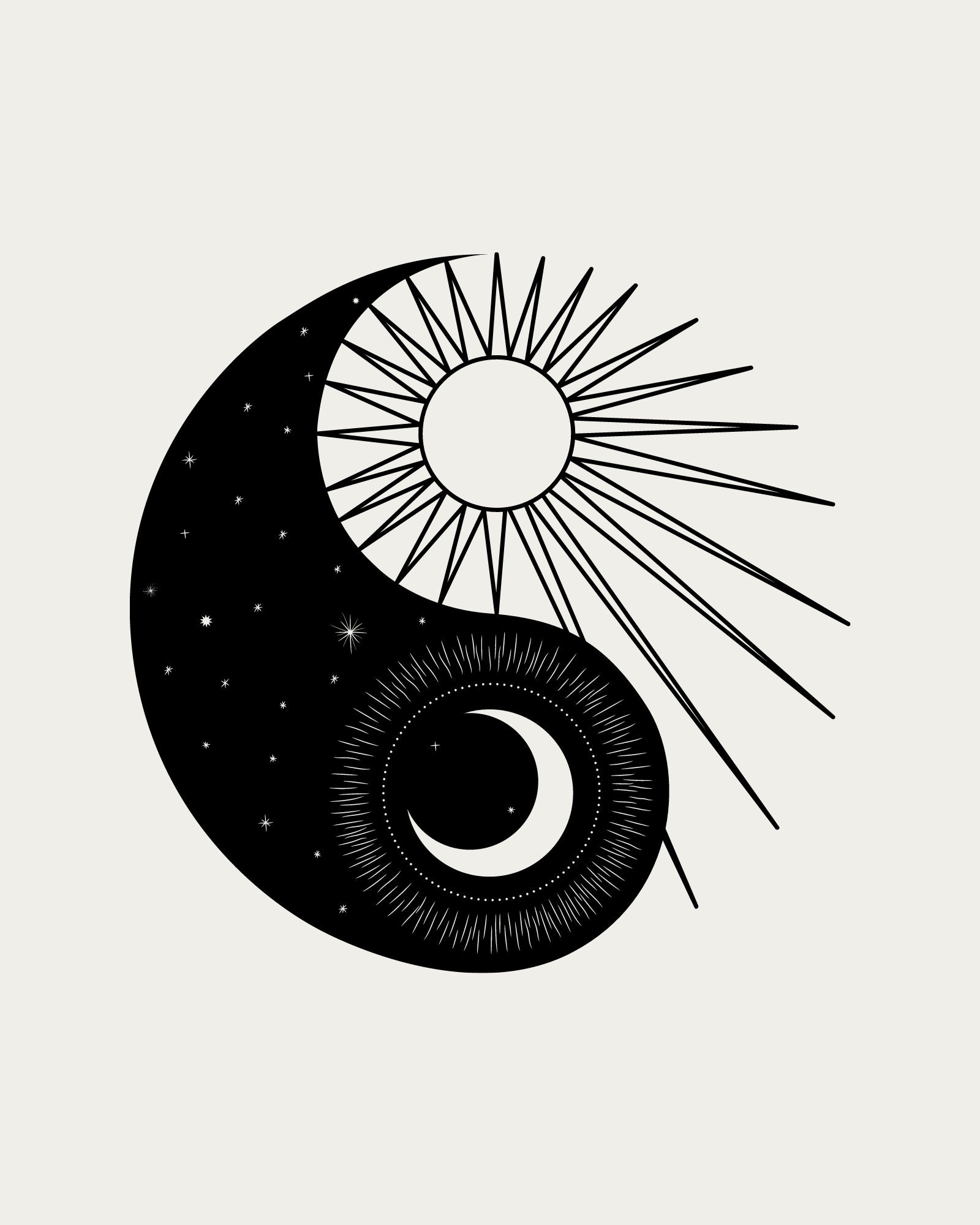 MOON AND SUN Art, Spiritual Printable Art, Sun Moon Wall Art, Yin Yang ...