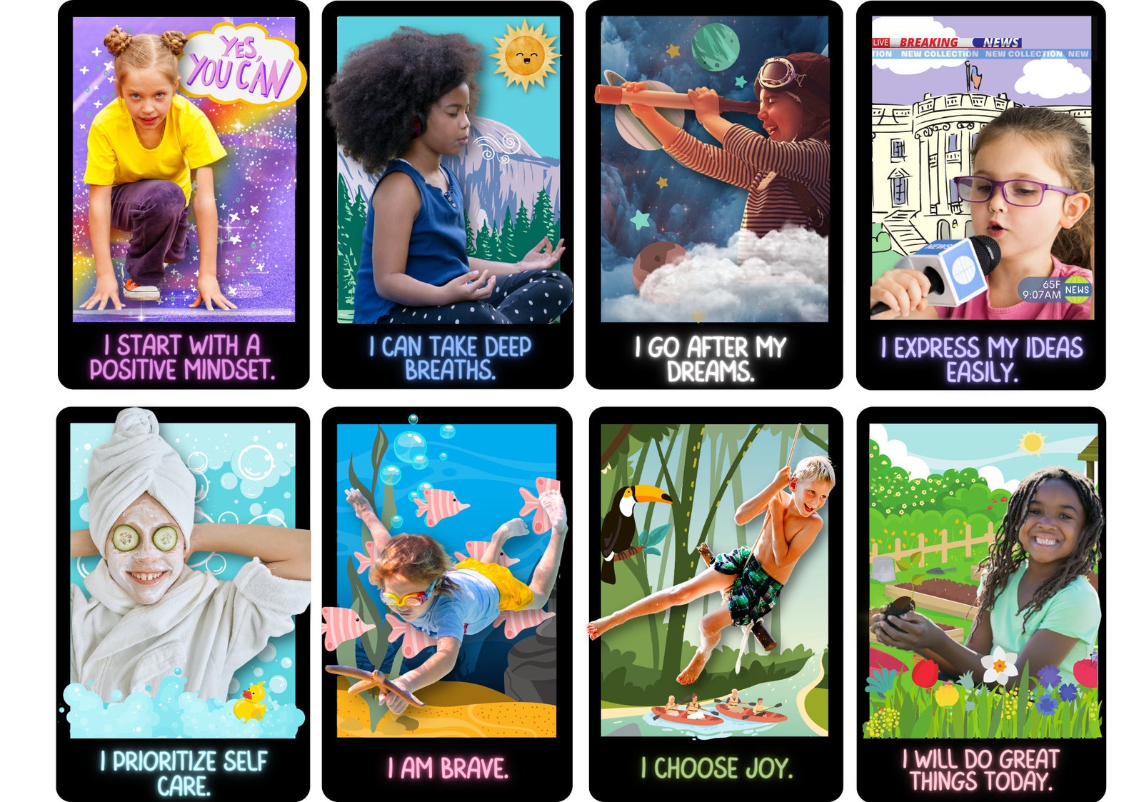 Kid Affirmations Printable, Affirmation Cards for Kids, Affirmation ...