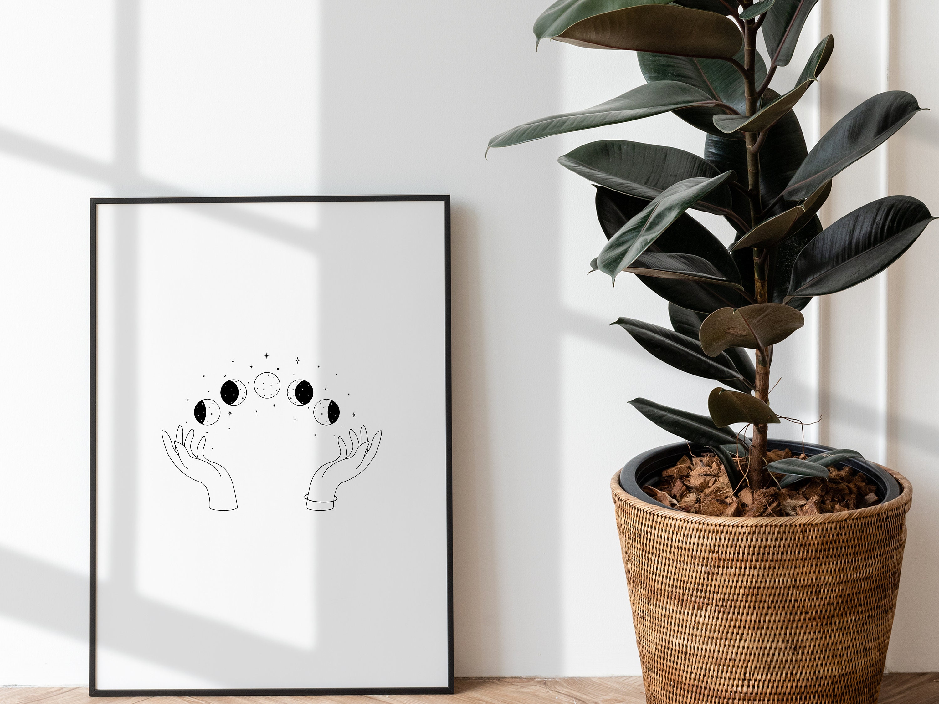 Moon Printable, Spiritual Wall Art, Moon Phases Wall Art, Moon Phase ...