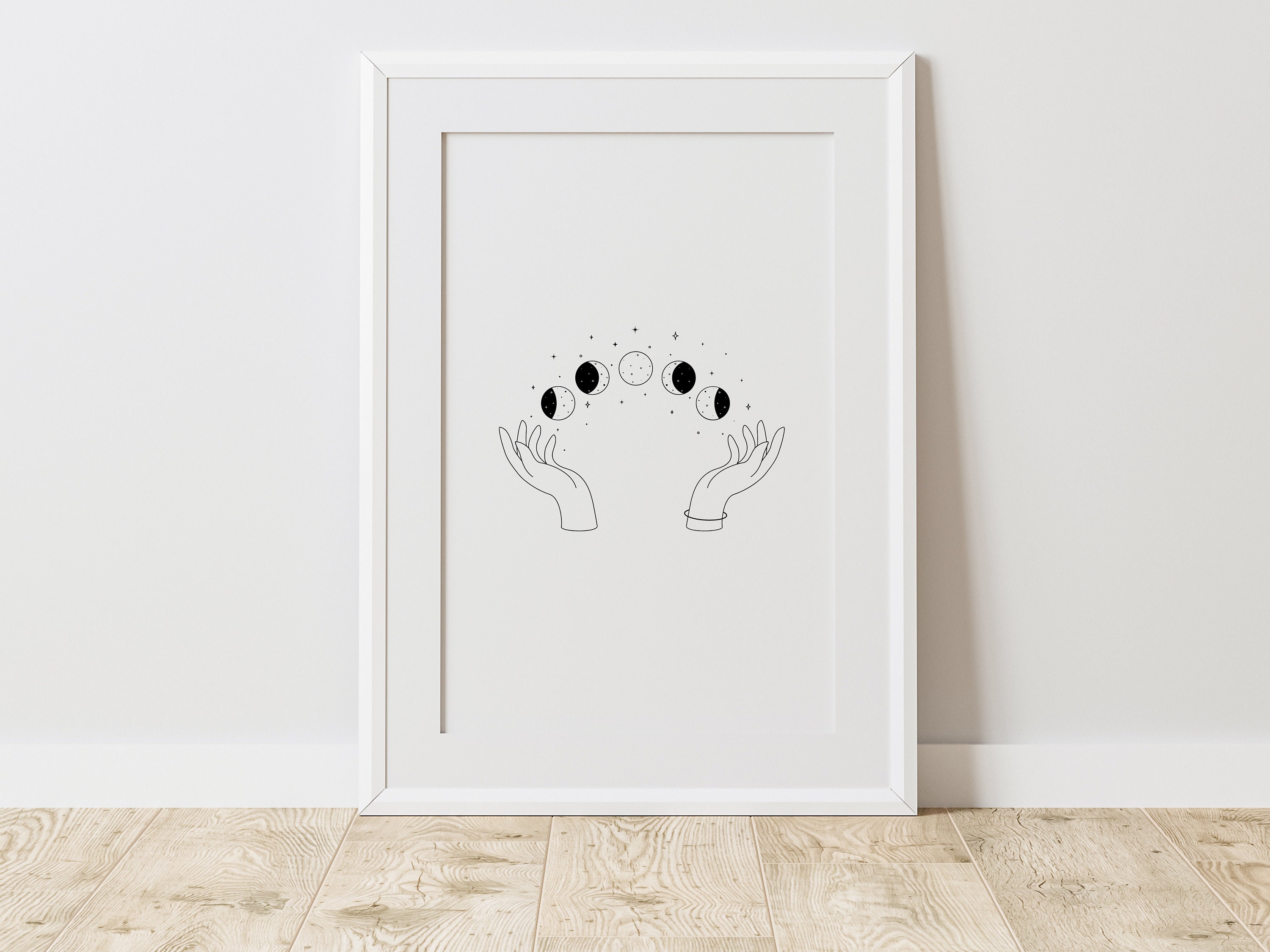 Moon Printable, Spiritual Wall Art, Moon Phases Wall Art, Moon Phase ...