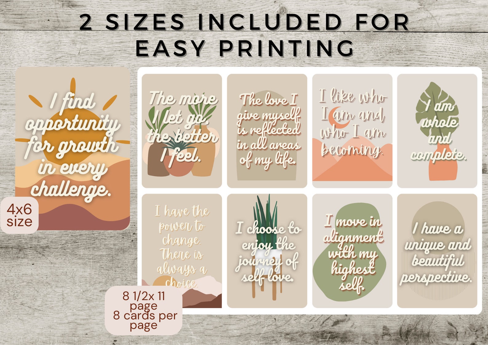 Positive Affirmation Cards for Women, Vision Board Printables, Digital ...