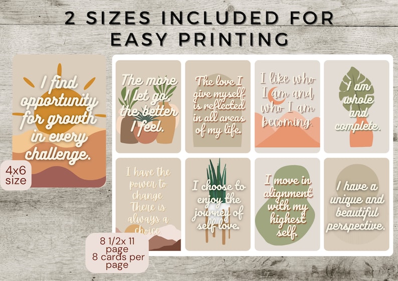 Positive Affirmation Cards for Women, Vision Board Printables, Digital ...