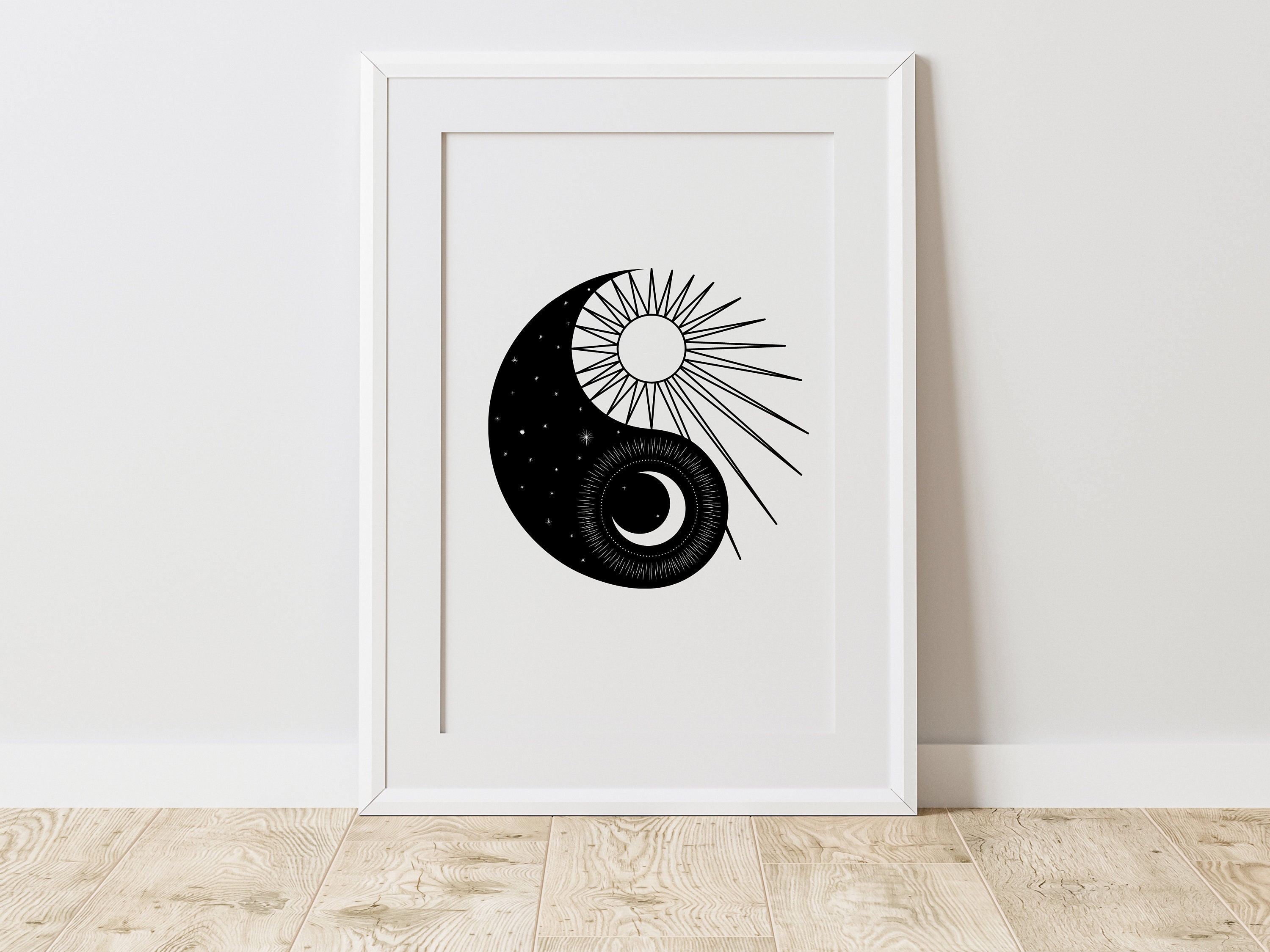 MOON AND SUN Art, Spiritual Printable Art, Sun Moon Wall Art, Yin Yang ...