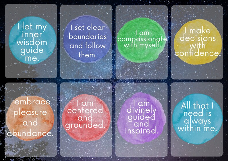 Chakra Affirmation Cards, I Am Affirmations, Printable Affirmation Deck ...