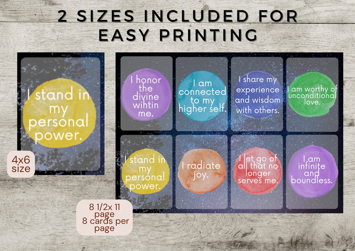 Chakra Affirmation Cards, I Am Affirmations, Printable Affirmation Deck ...