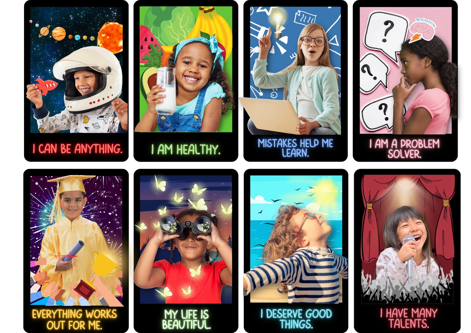 Kid Affirmations Printable, Affirmation Cards for Kids, Affirmation ...