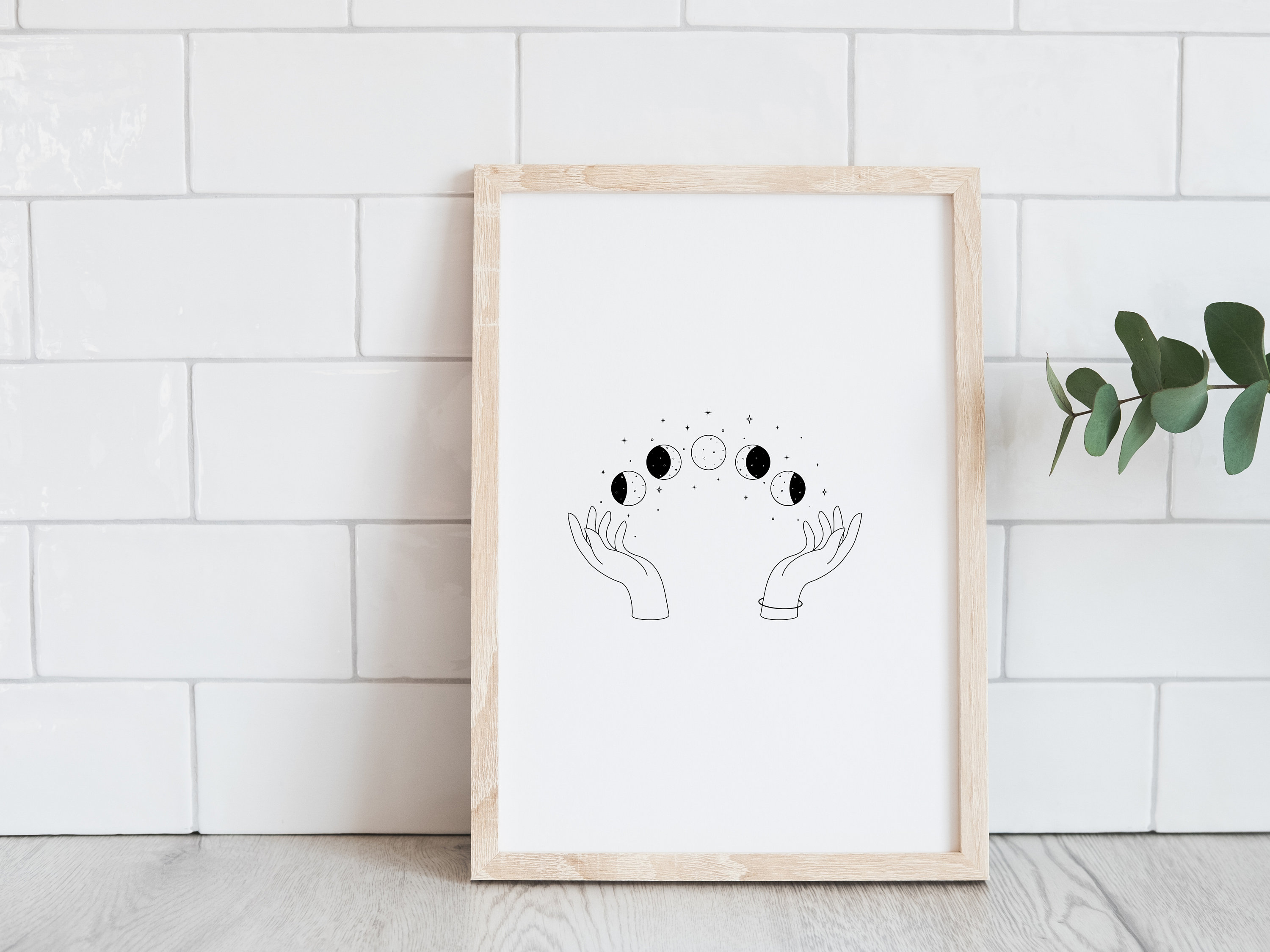 Moon Printable, Spiritual Wall Art, Moon Phases Wall Art, Moon Phase ...