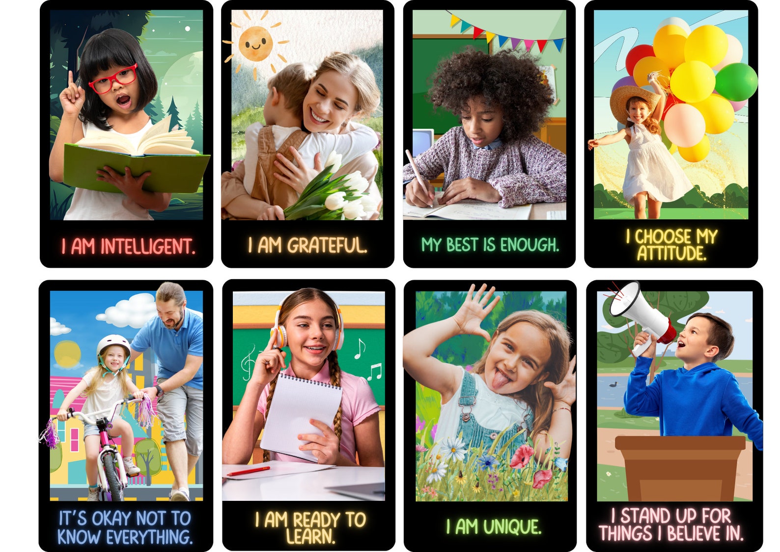 Kid Affirmations Printable, Affirmation Cards for Kids, Affirmation ...