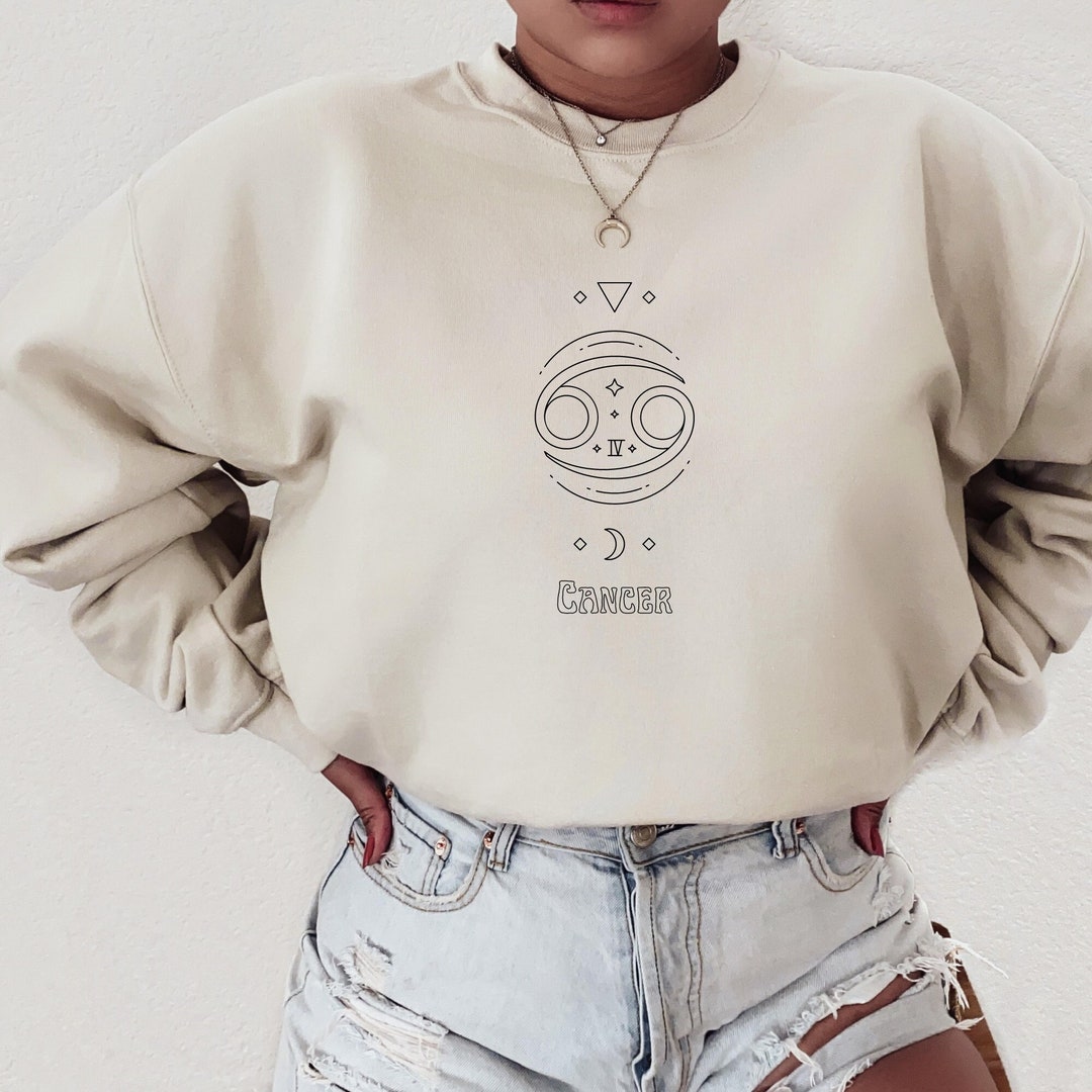 Cancer Sweatshirt, Zodiac Astrology Gift for Her, Cancer Crewneck ...