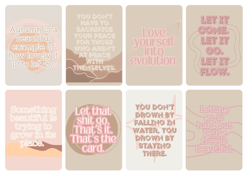 Printable Affirmation Cards for Women, Let It Go Affirmation Cards ...