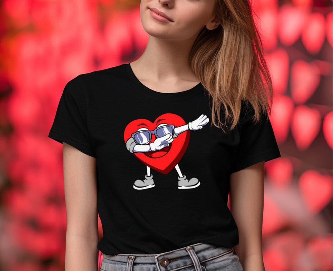 Smiley Cute Heart Dabbing Valentine Png, Valentine's Day Gift Png ...