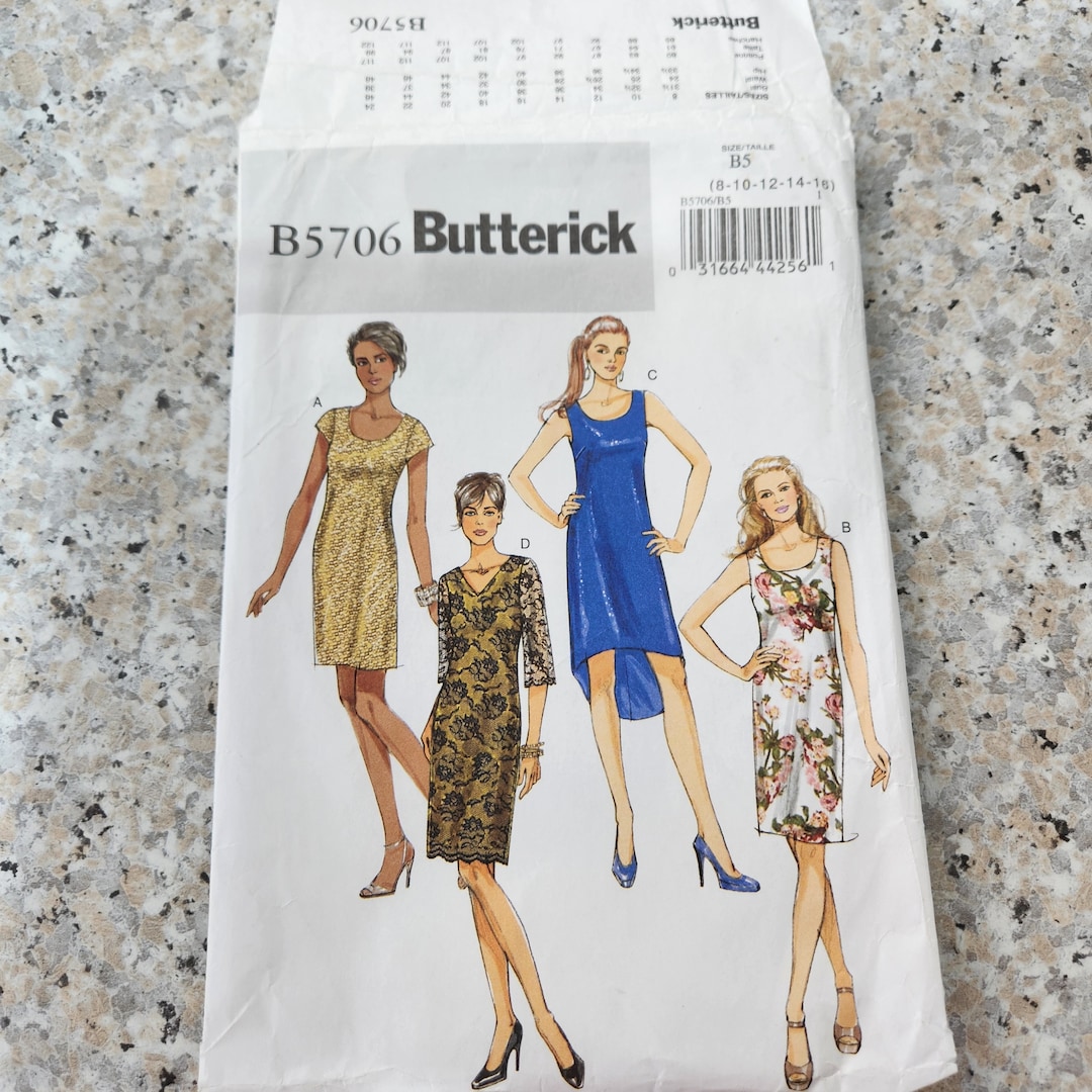 Butterick Dress Paper Pattern - B5706 - Easy Make Dress - Sizes 8 to 16 ...