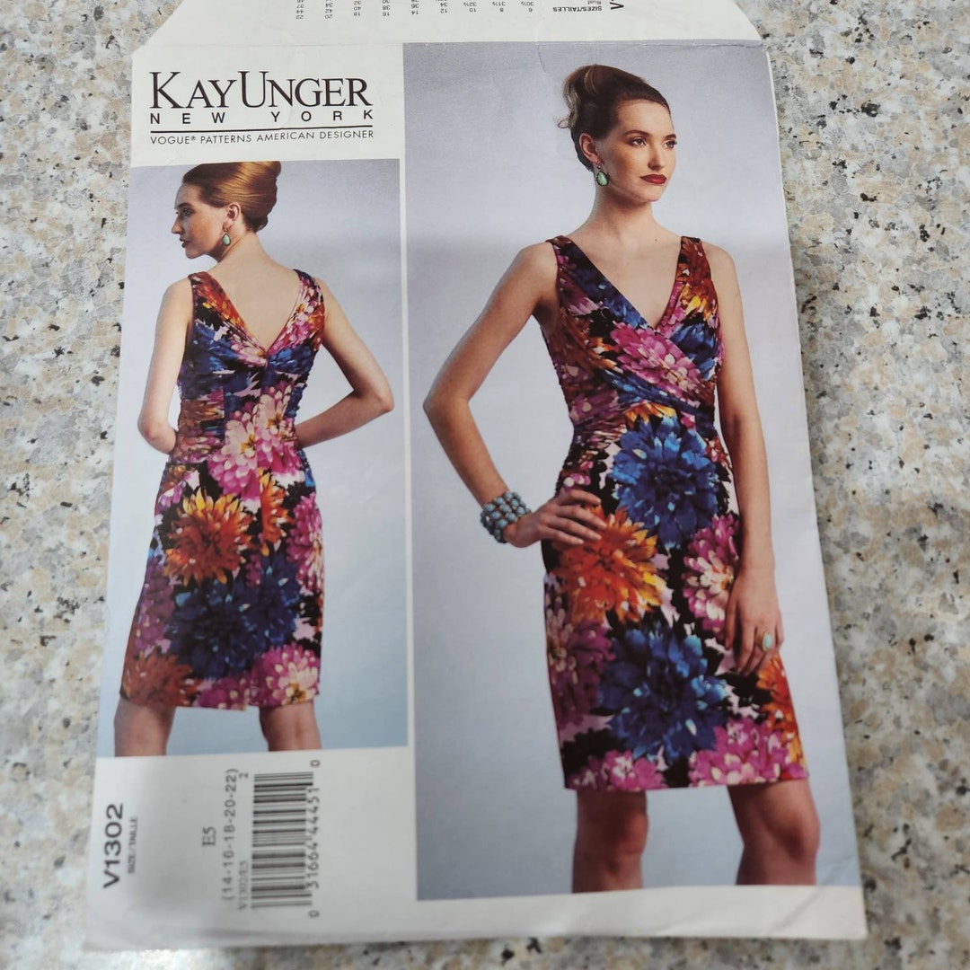 Vogue Dress Pattern V1302 Kay Unger Dressmaker Patterns - Etsy