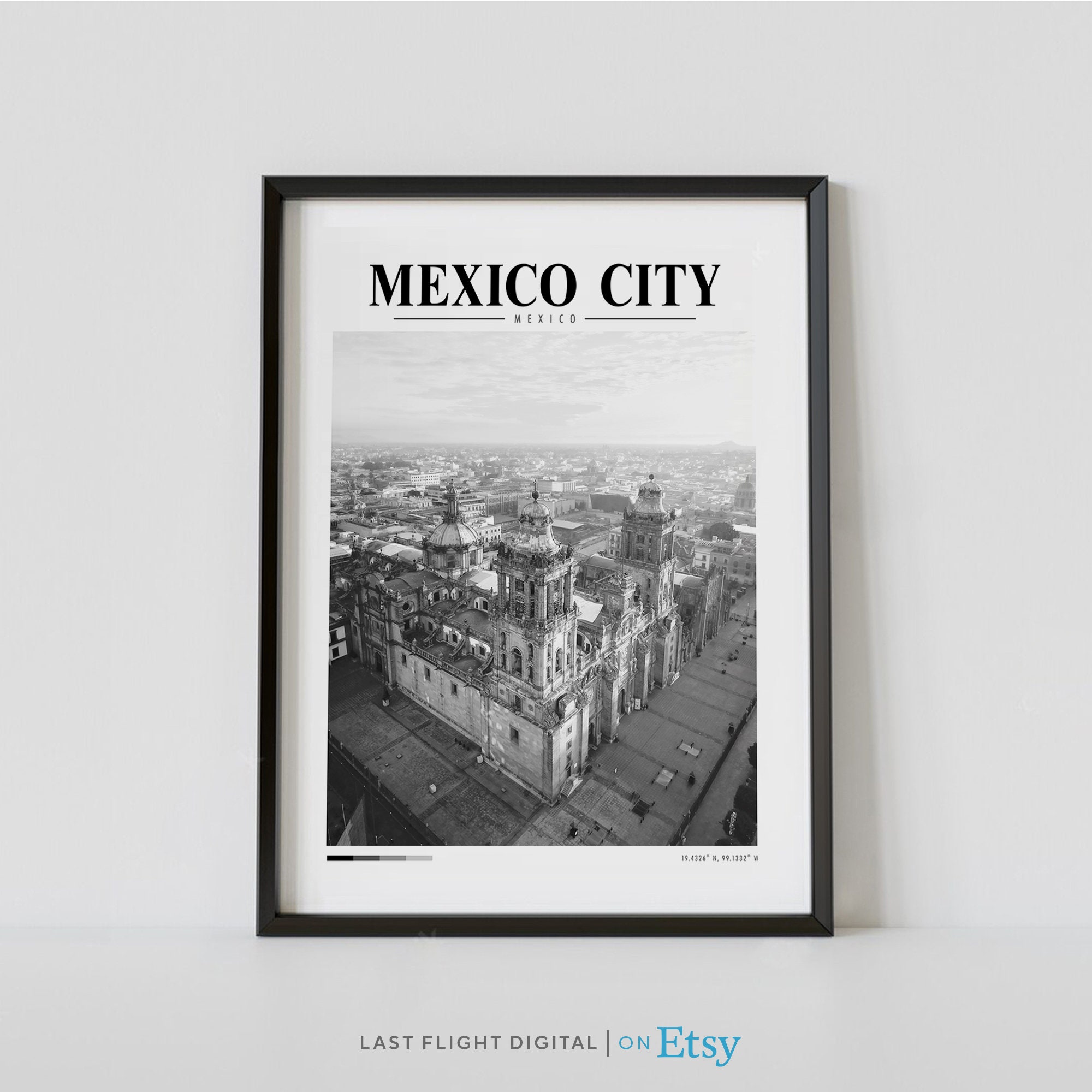 Mexico Poster Print, Mexico City, Metropolitan Cathedral, Mexico Wall Art, Black and White ...