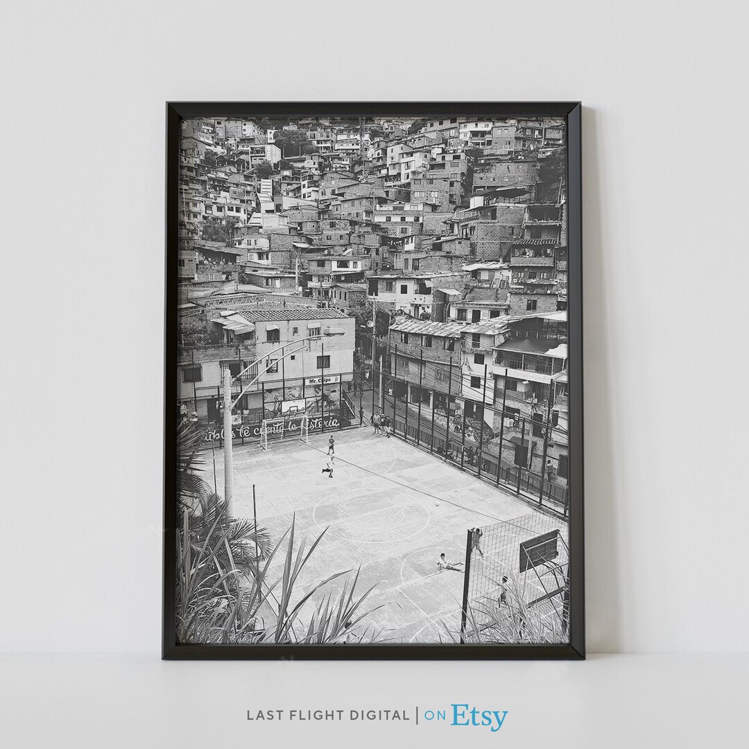 Colombia Poster, Medellin Print, Cityscape, Favelas, Colombia Print ...