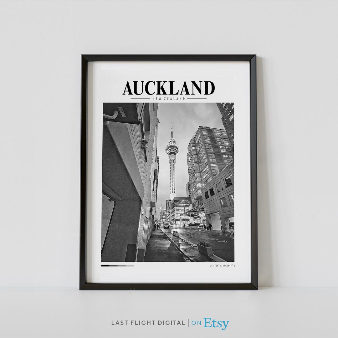 New Zealand Poster, Auckland Poster, Sky Tower, New Zealand Print ...