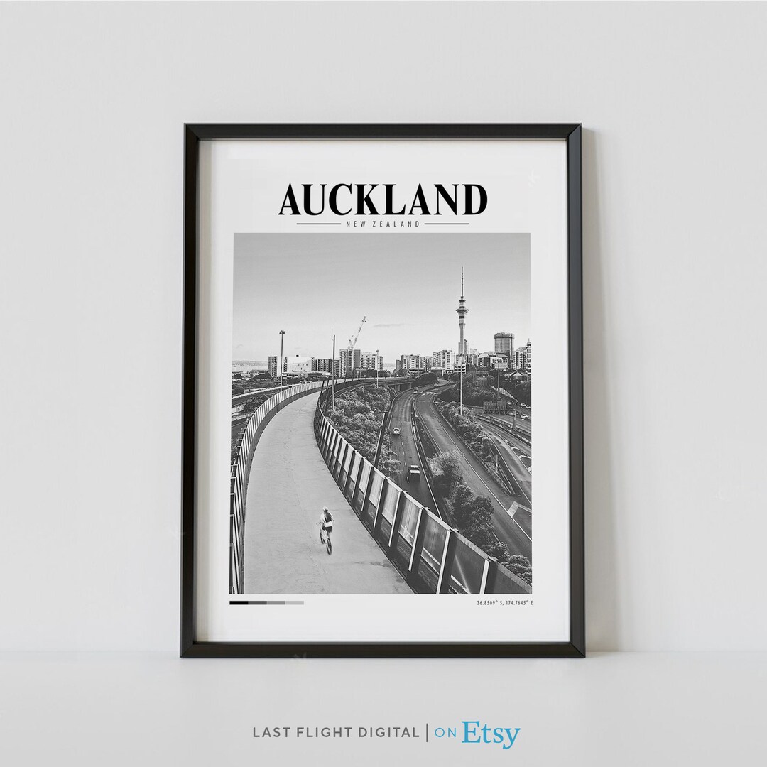New Zealand Poster, Auckland Poster, Nelson Street Cycleway, New ...