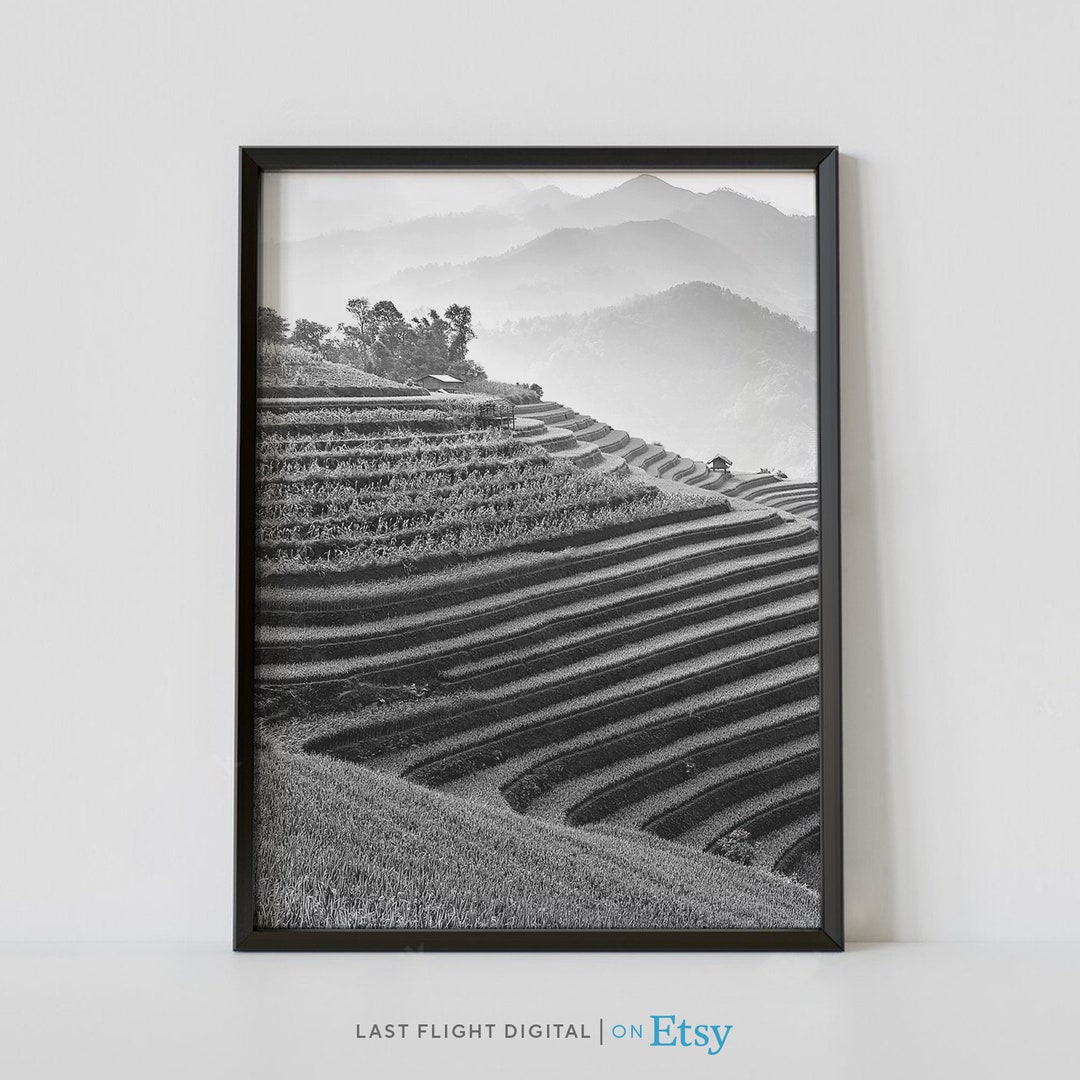 Vietnam Print, Sapa Poster, Ricefield, Vietnam Wall Art, Farmland, Asia ...