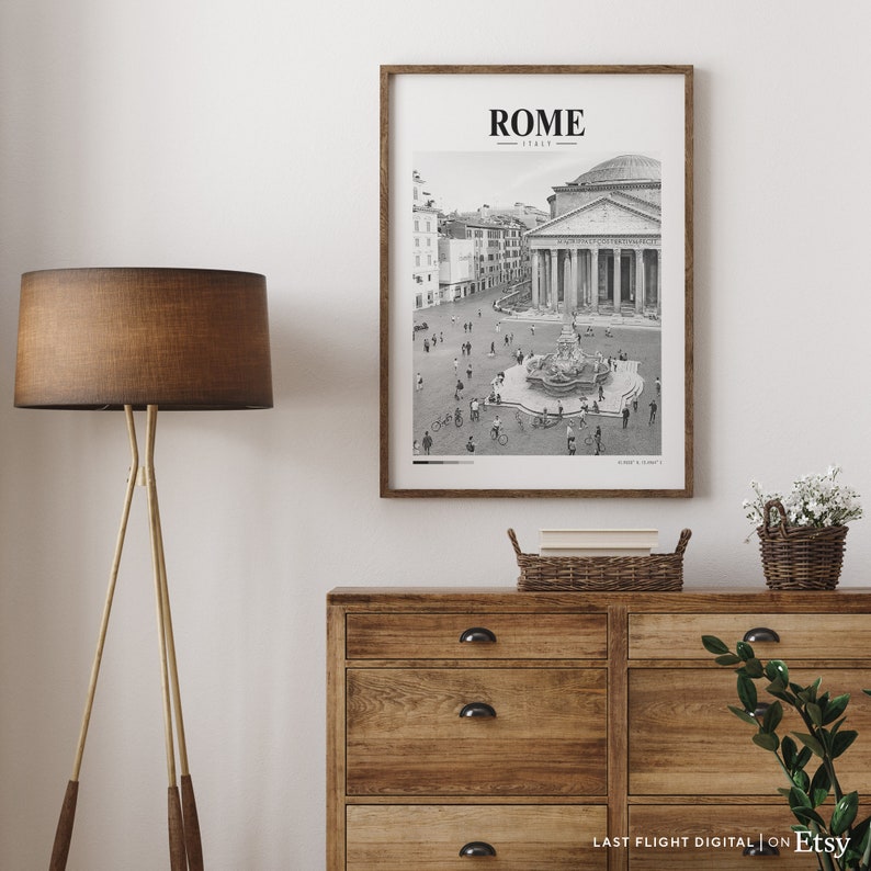 Rome Print Italy Poster Pantheon Travel Poster Europe - Etsy