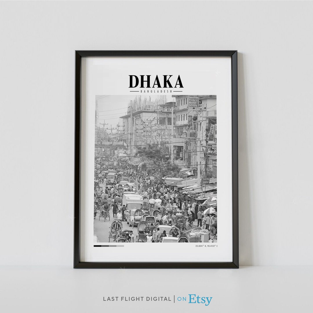 Bangladesh Poster Dhaka Print Cityscape Skyline Dhaka - Etsy