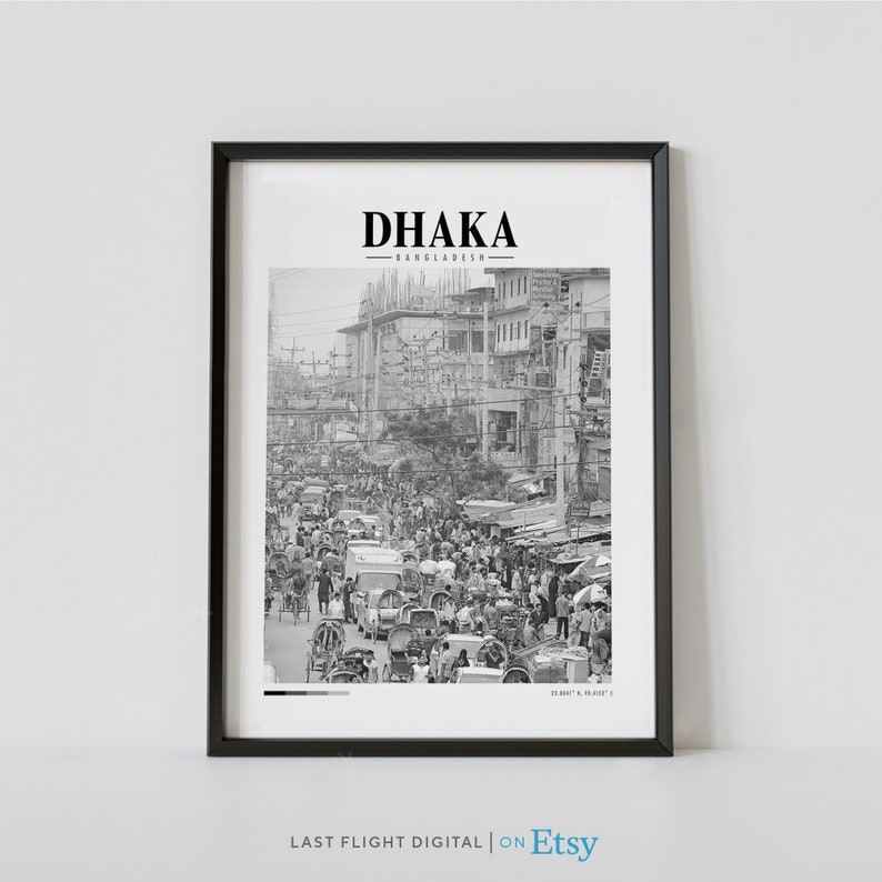 Bangladesh Poster Dhaka Print Cityscape Skyline Dhaka - Etsy