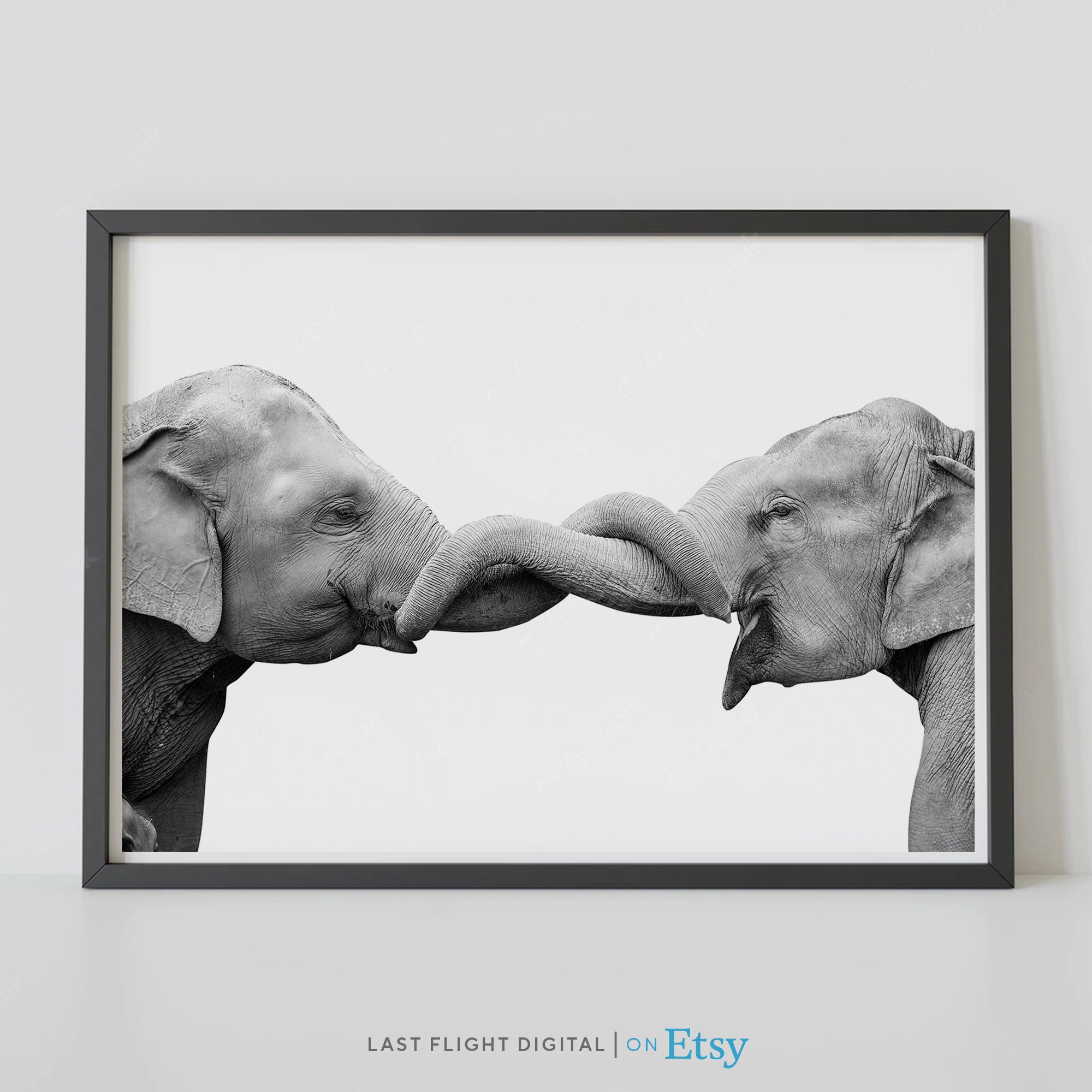 Elephant Print, Elephant Poster, Safari Print, Black White Photo ...