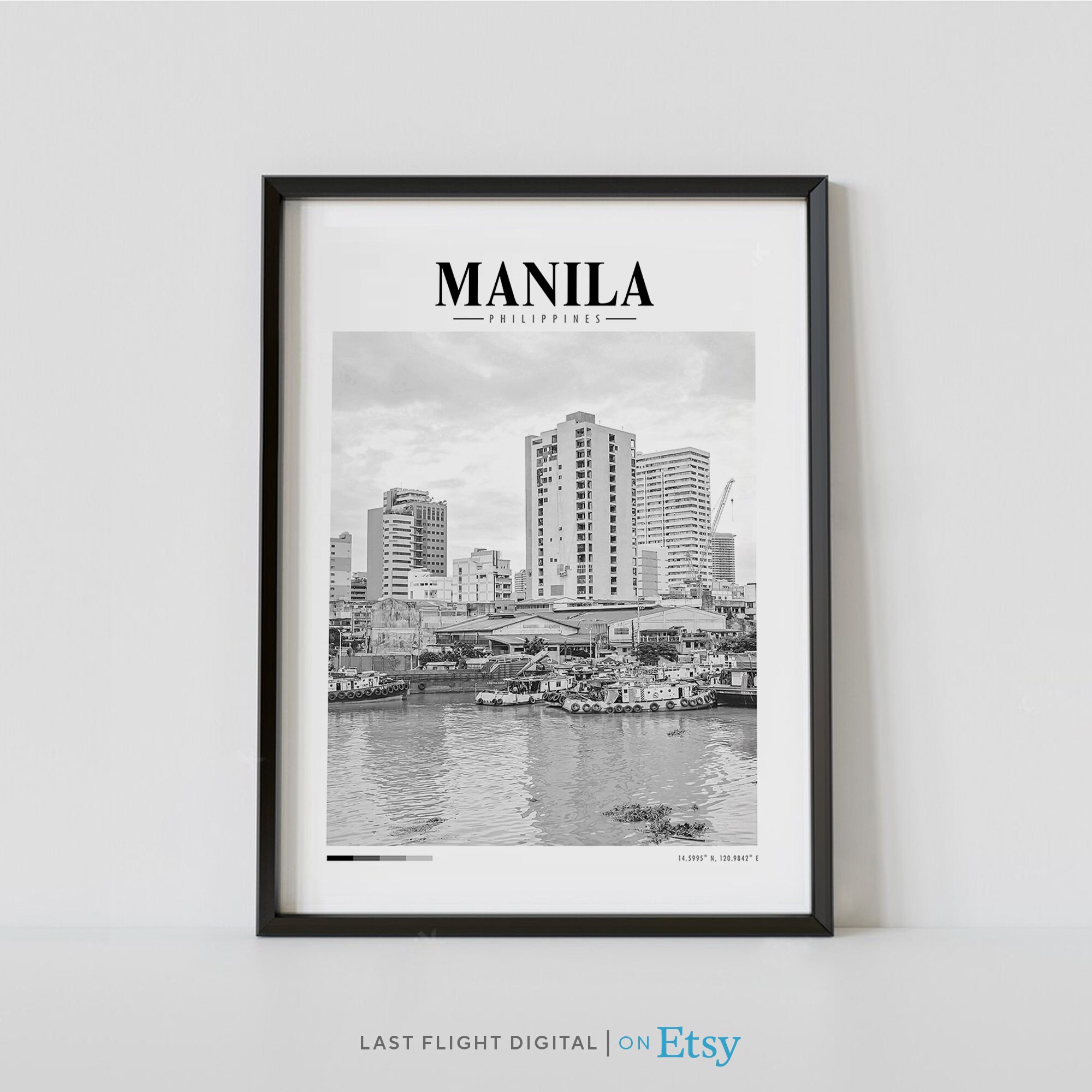 Philippines Poster Manila Print Skyline Cityscape Manila - Etsy