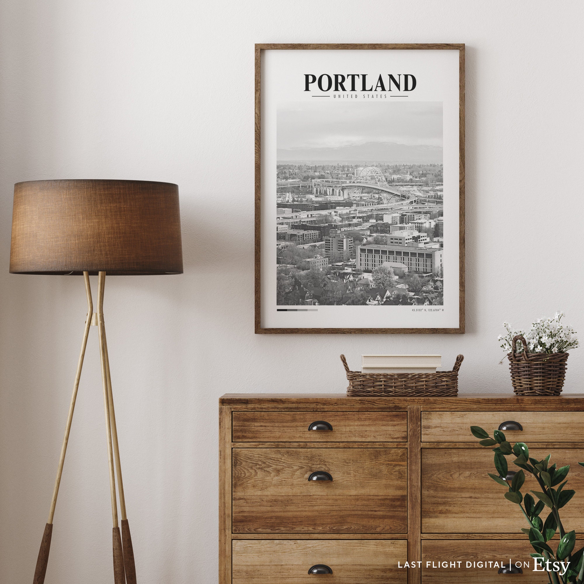 Portland Print Oregon Poster Stadtansicht Portland Poster - Etsy.de