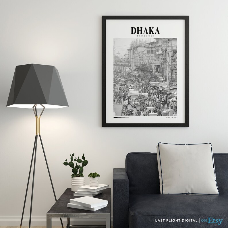 Bangladesh Poster Dhaka Print Cityscape Skyline Dhaka - Etsy