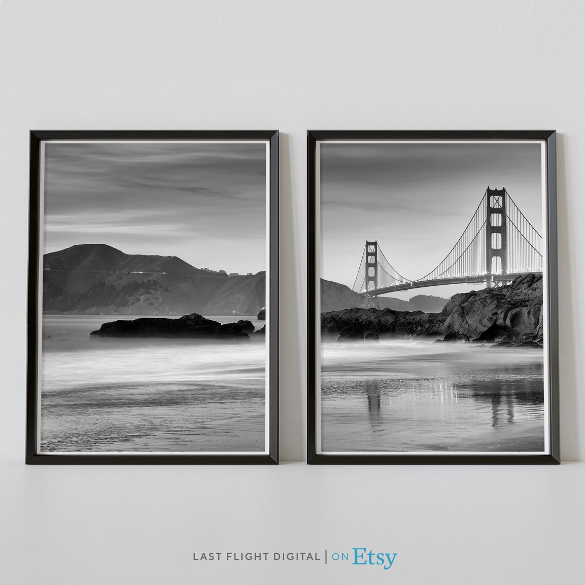 San Francisco Print, 2 Set, Golden Gate Bridge, California Poster, San ...