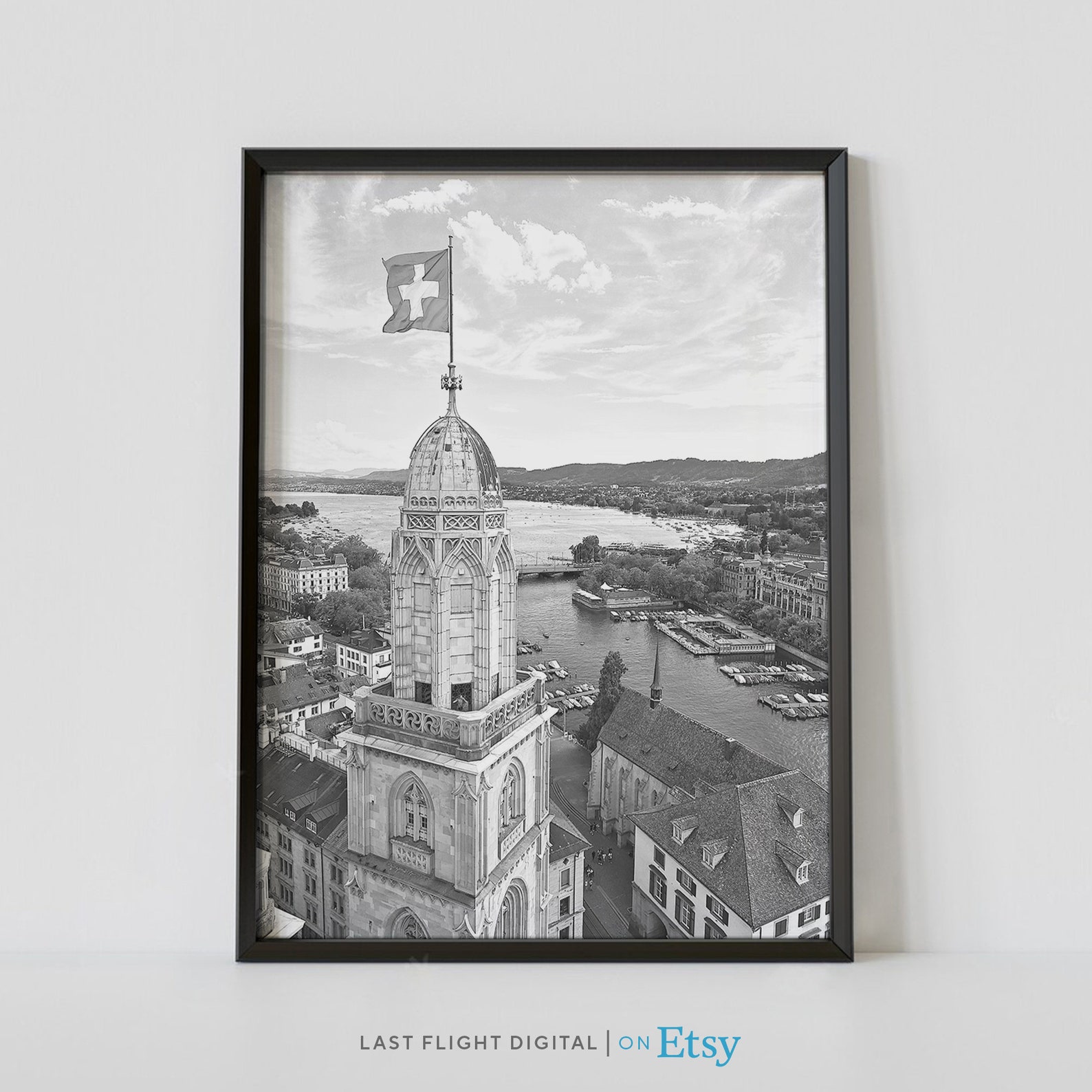 Switzerland Print, Zurich Poster, Great Minster Grossmunster ...