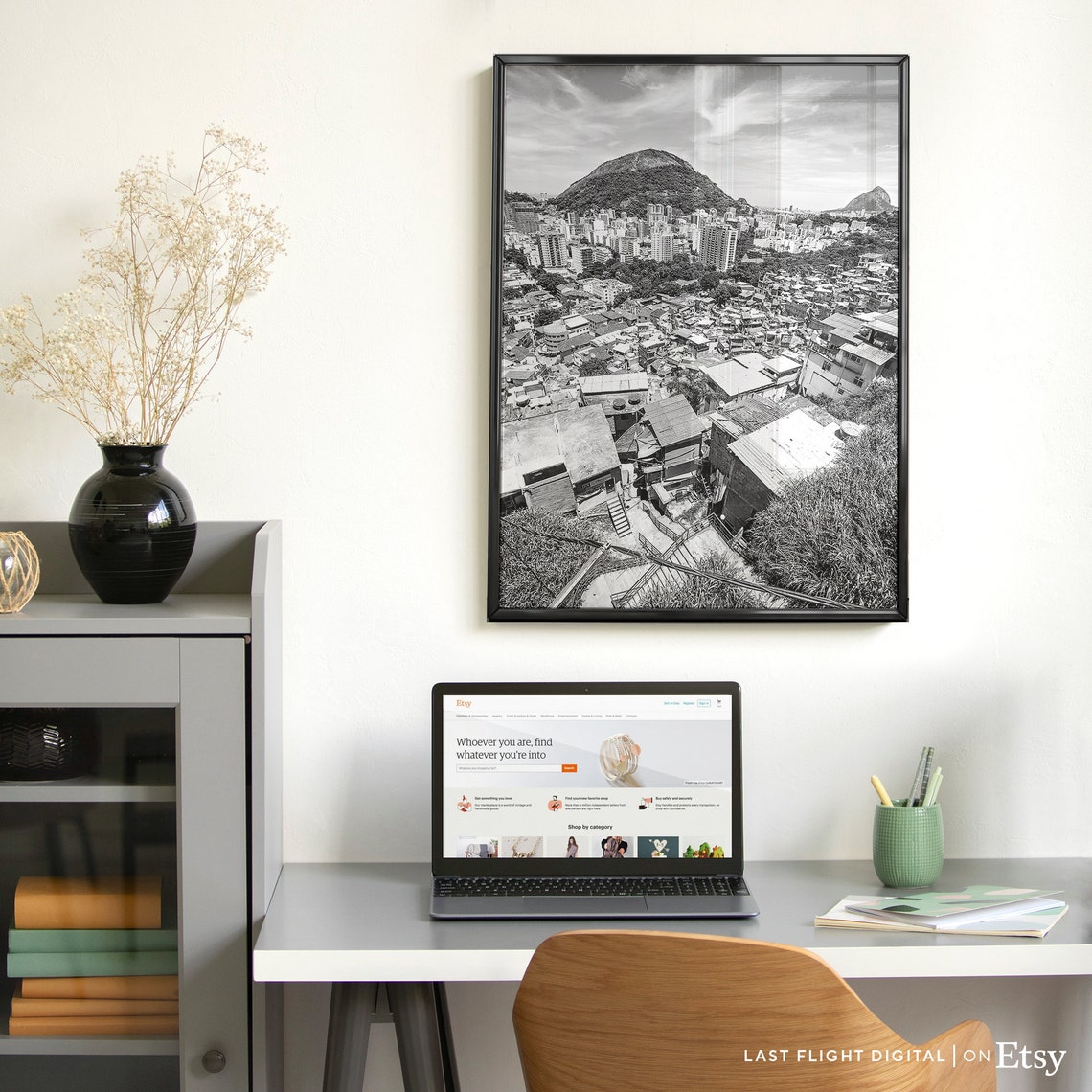Brazil Print, Rio De Janeiro Poster, Favelas, Brazil Art, Travel, Black ...