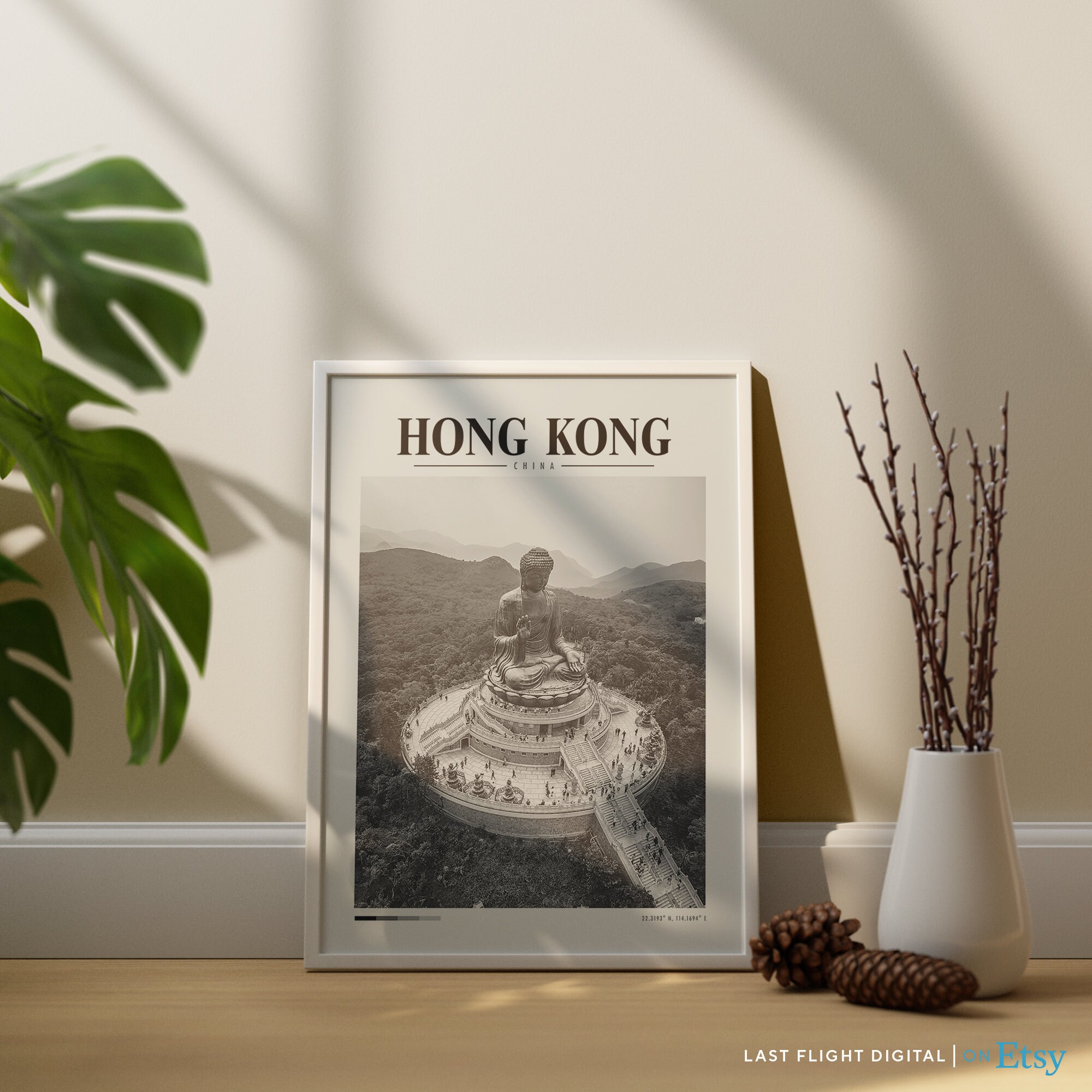 Hong Kong Poster China Poster Tian Tan Buddha China Art - Etsy