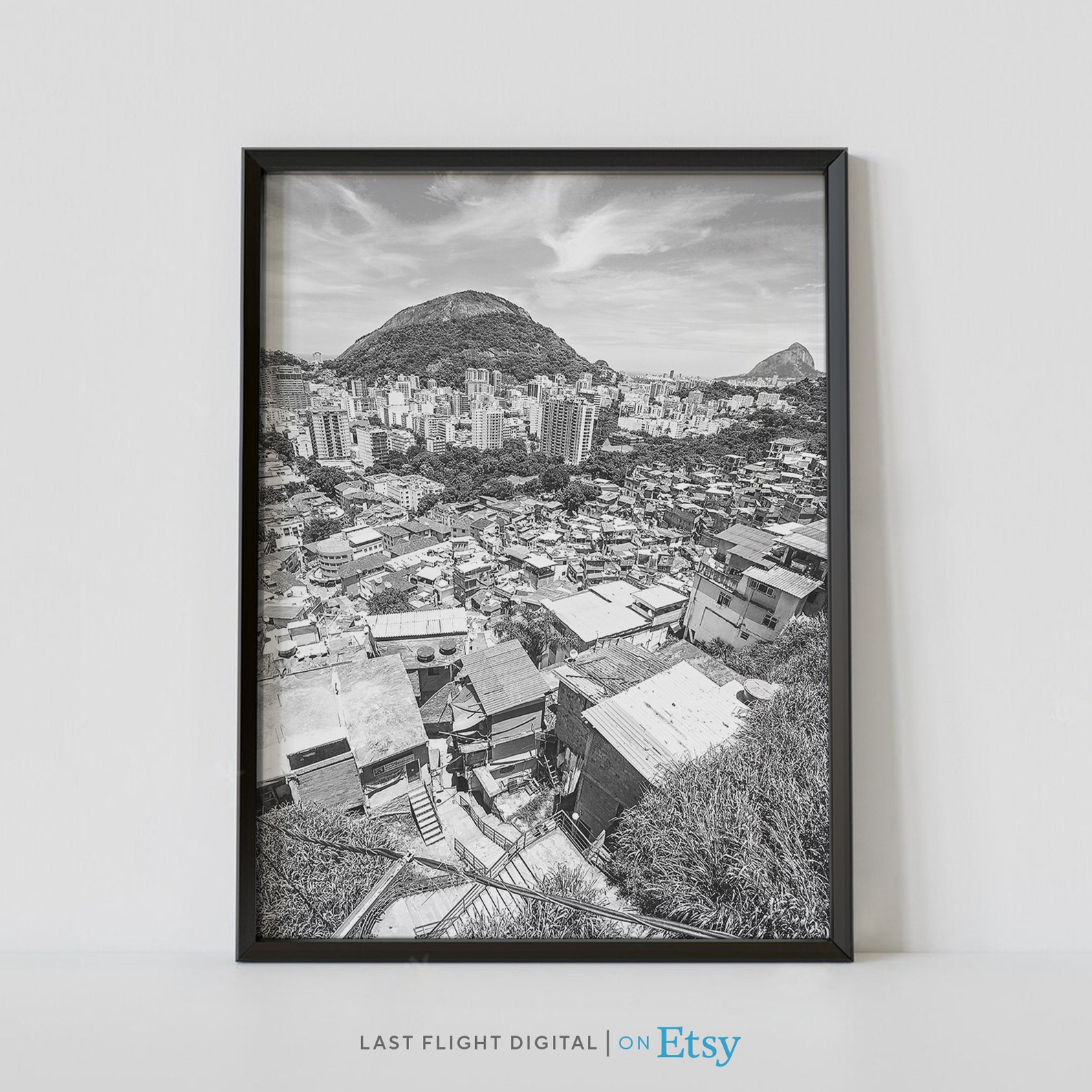 Brazil Print, Rio De Janeiro Poster, Favelas, Brazil Art, Travel, Black ...
