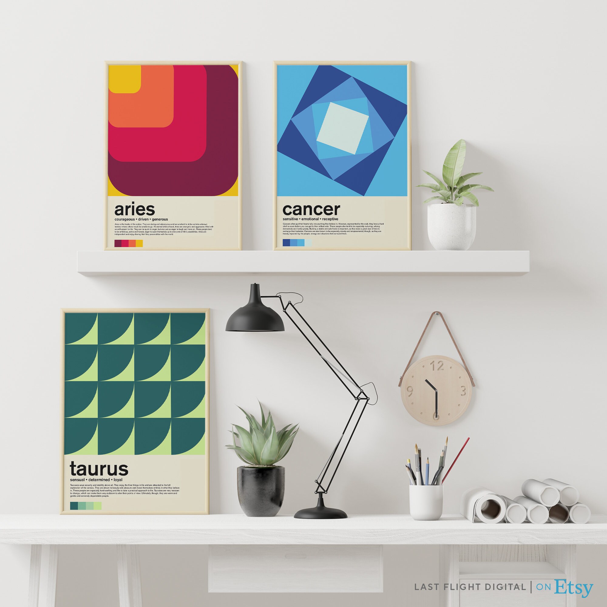 Zodiac Print, Set of 6, Astrology Poster, Zodiac Poster, Astrology ...